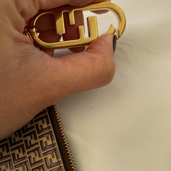 Fendi | Accessories | Authentic Fendi Brown Embossed Leather Coin Purse ...